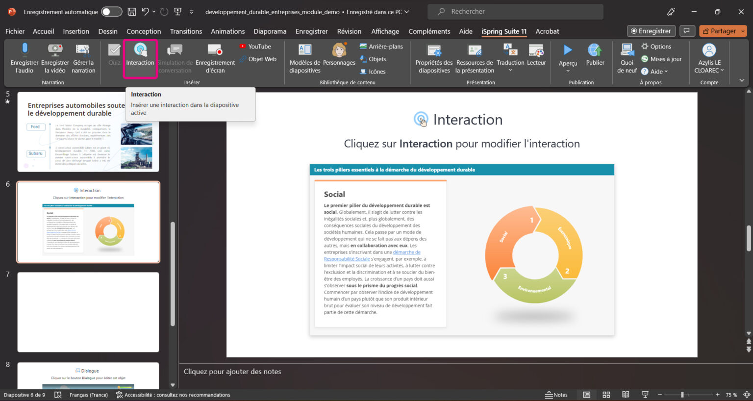 Thèmes de couleurs de vos interactions iSpring - E-learning Touch'